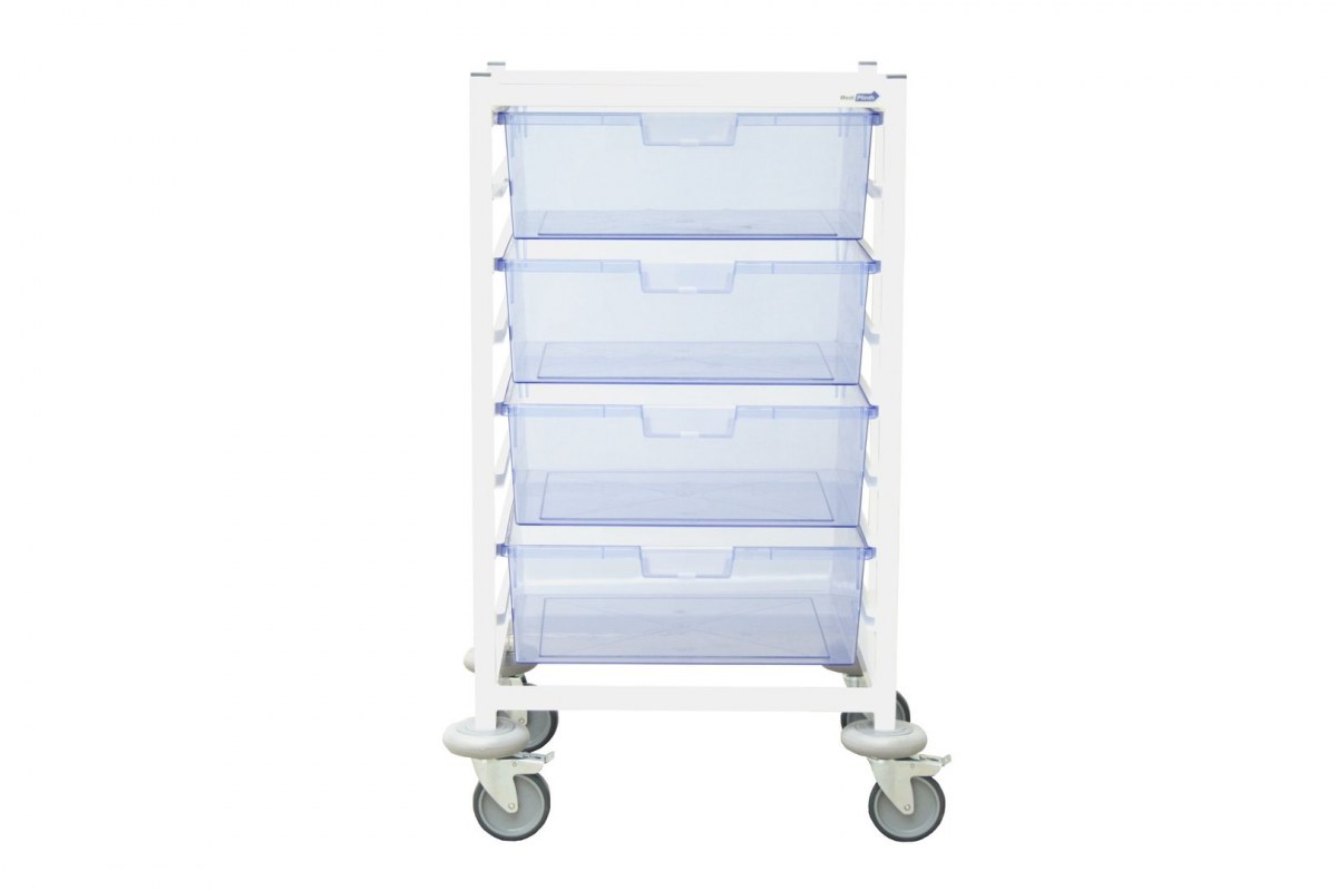 Medi-Storage Trolley – 4 Deep Trays – HCE Ghana Limited